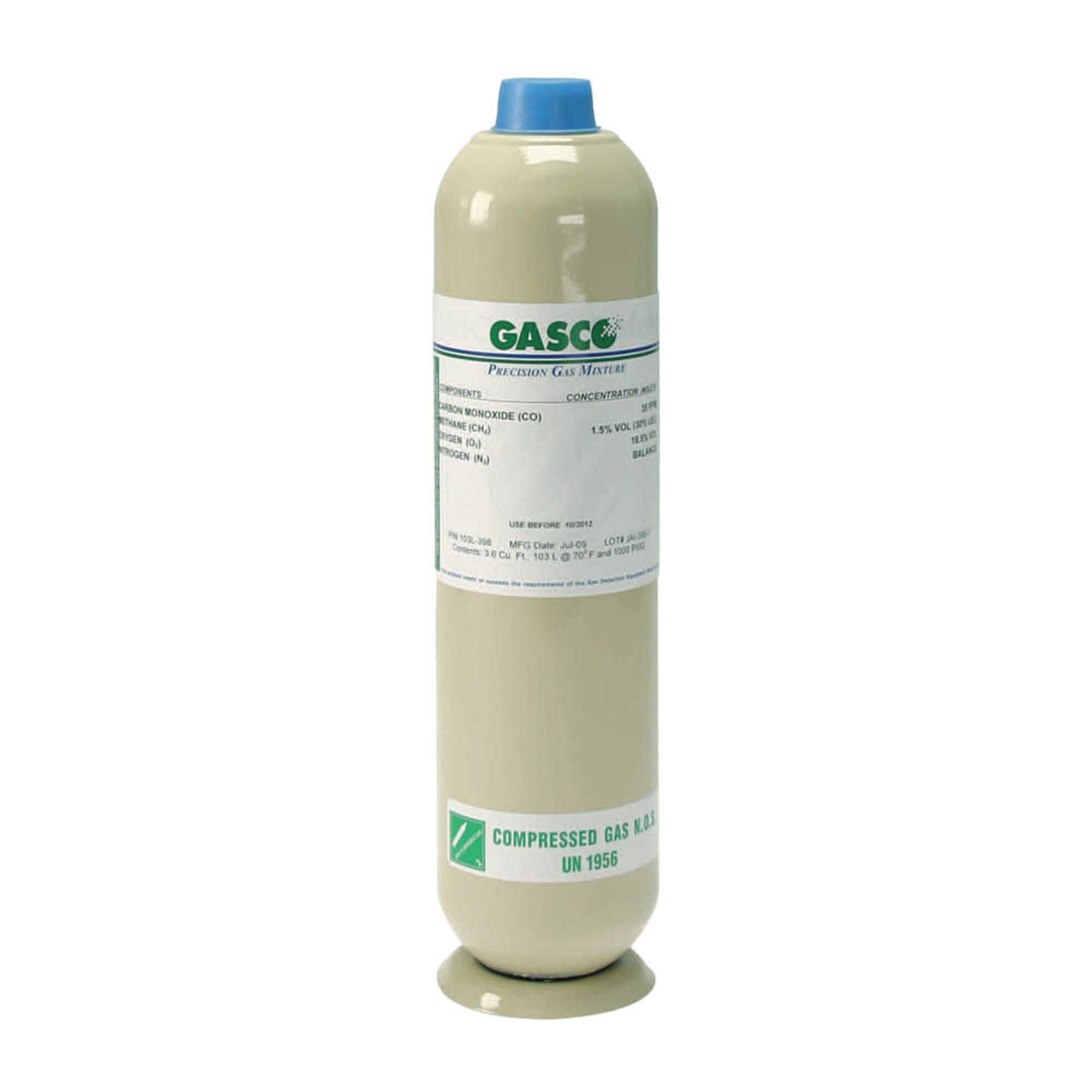 Gasco - 103L-303BS - Carbon Monoxide, Methane, Nitrogen Calibration Gas ...