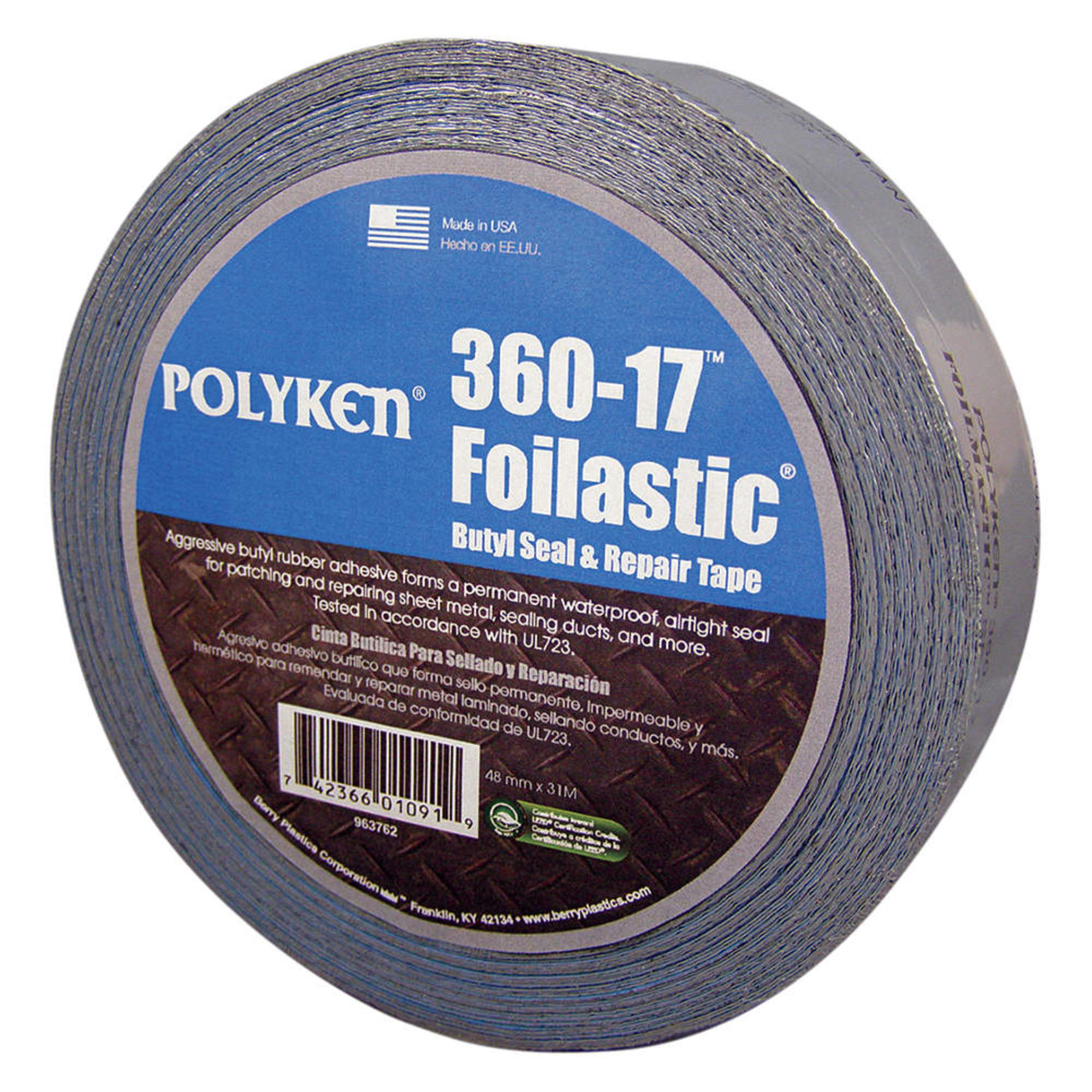 Polyken - 360-17 - Foil Tape: Polyken 360, 1 7/8 in x 33 7/8 yd, 17 mil ...
