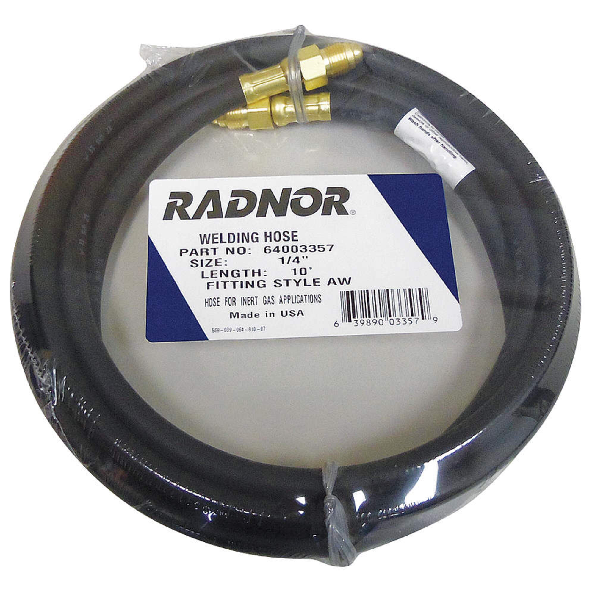 Airgas - RAD64003360 - Inert Gas Hose, 1/4 in, 100 ft, Black | Welding ...