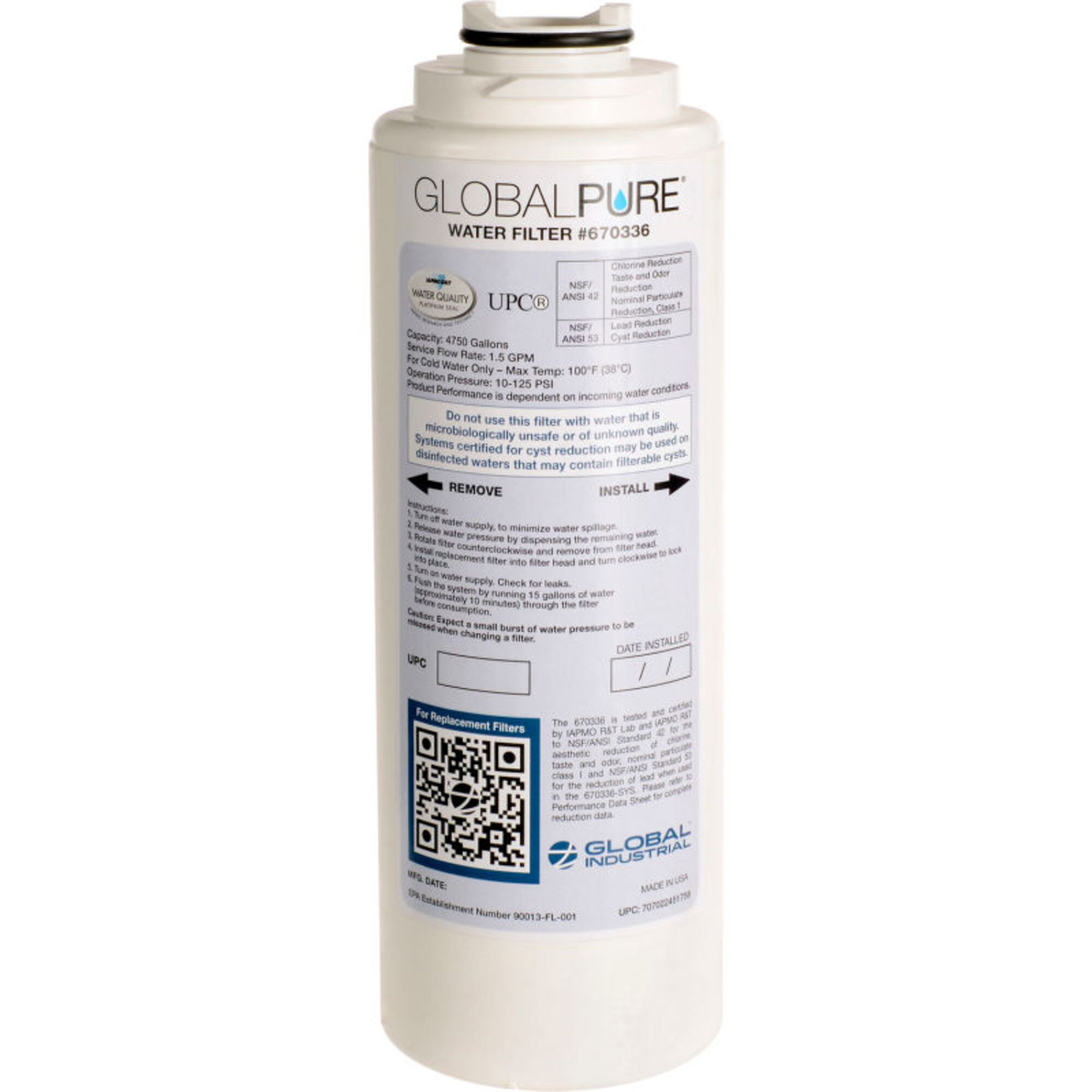 Global Industrial - 670336 - Replacement Water Filter, 4750 Gallon ...