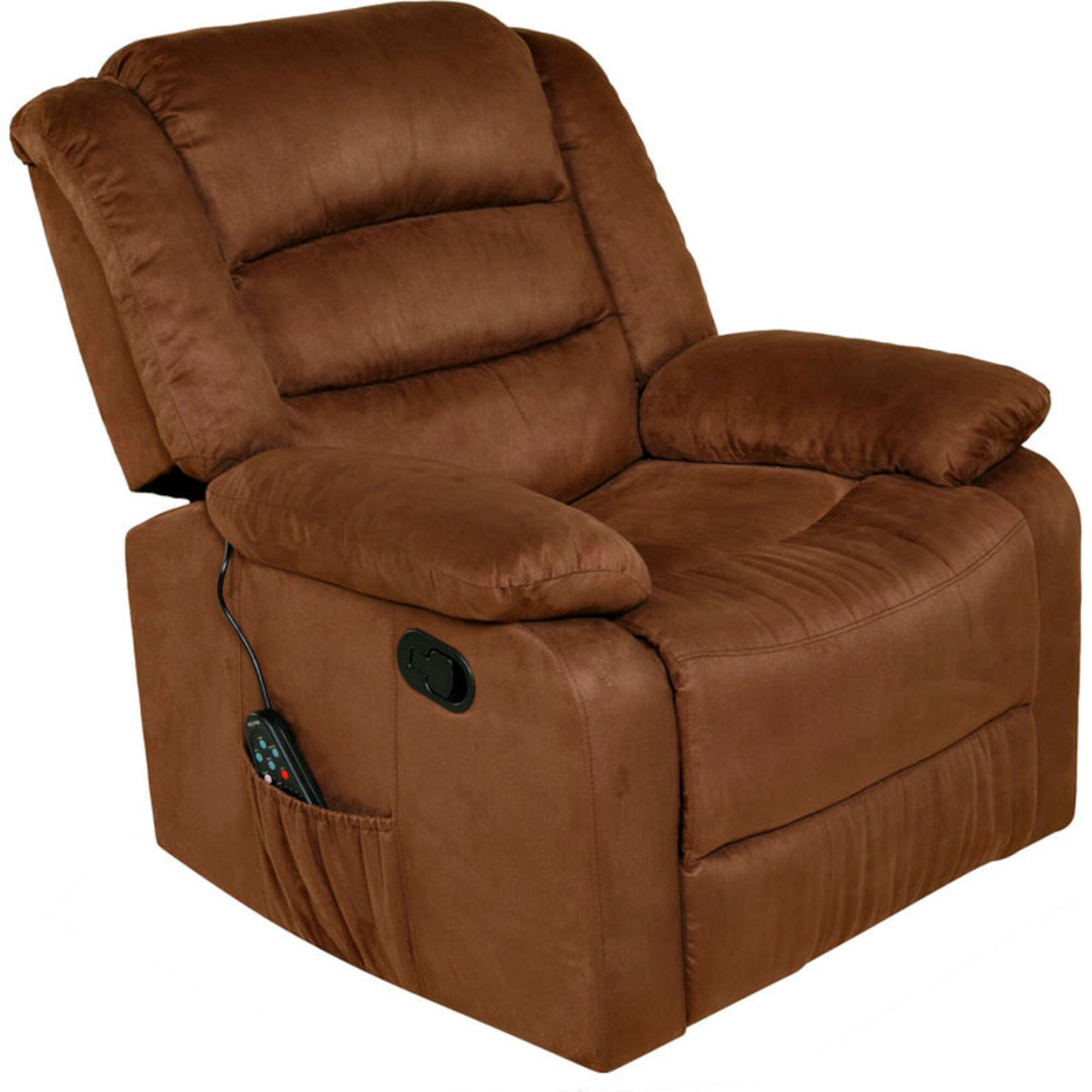 RelaxZen 60 701011M Rocker Massage Recliner with Heat and USB Microfiber Brown