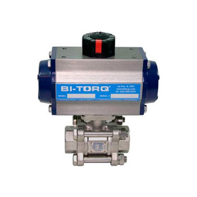 Bi-Torq - IS-3PT-20-100-SR - 2" 3-Pc SS NPT Ball Valve W/Spring Ret ...