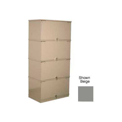 Stackbin - 3-4DDXRGY - Four-Shelf Lockable X-Ray Storage Cabinet, Gray