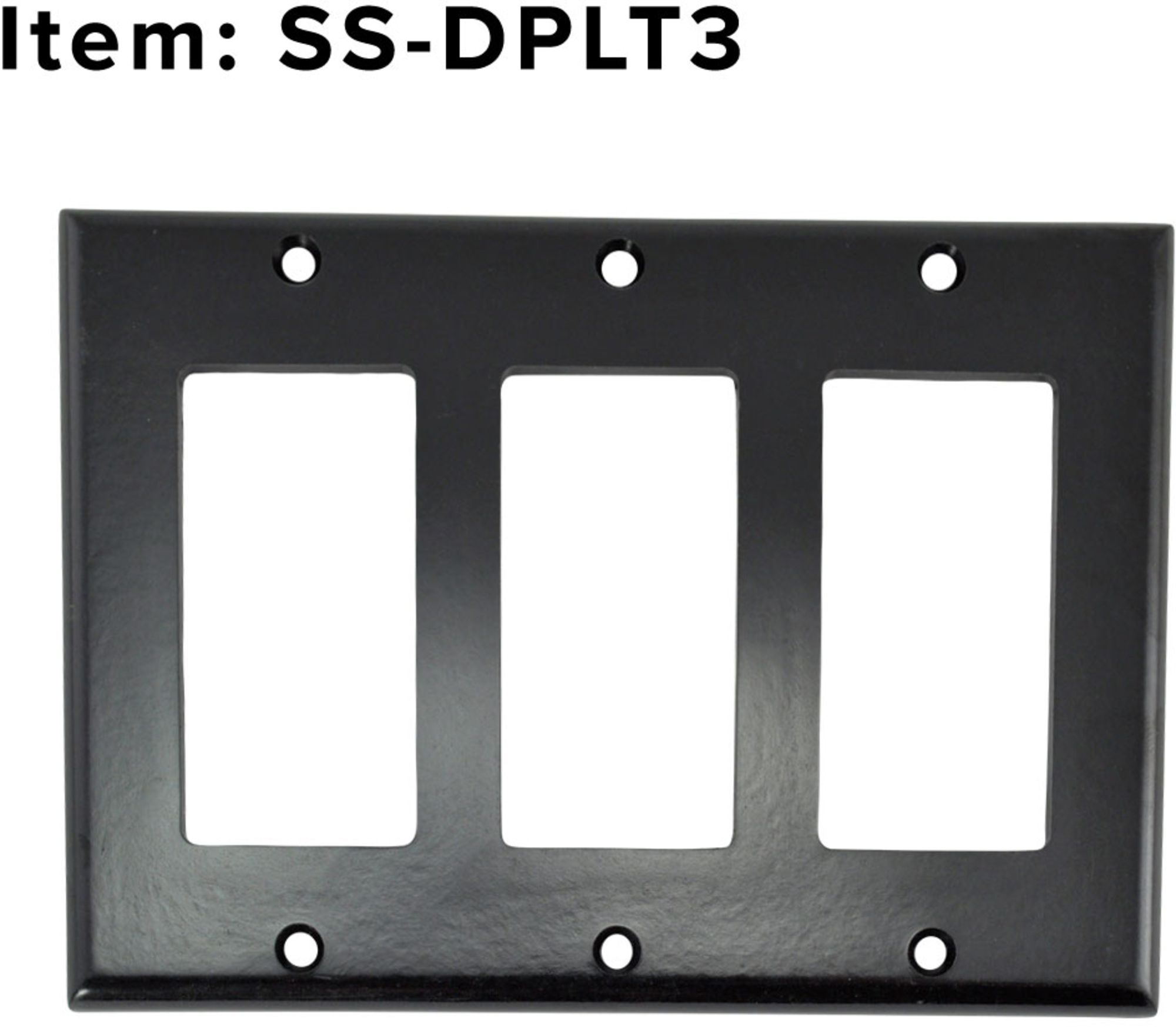FSR - SS-DPLT3-BLK - 3-Gang Blank Decora Wall Plate - Black | Wall ...