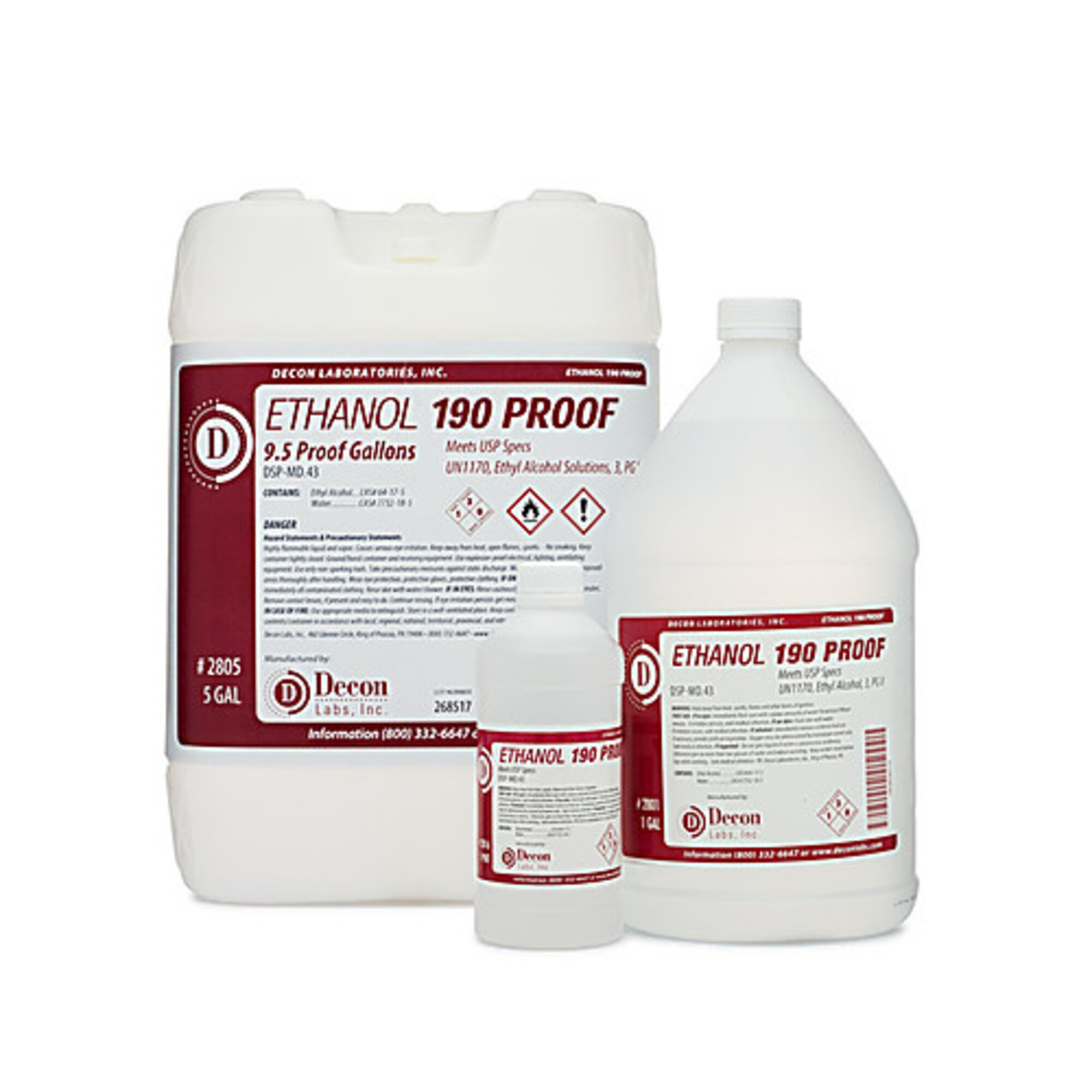 Decon Labs - V1101 - ETHANOL 190PRF 4X1GL PRM REQ (Case of 4)