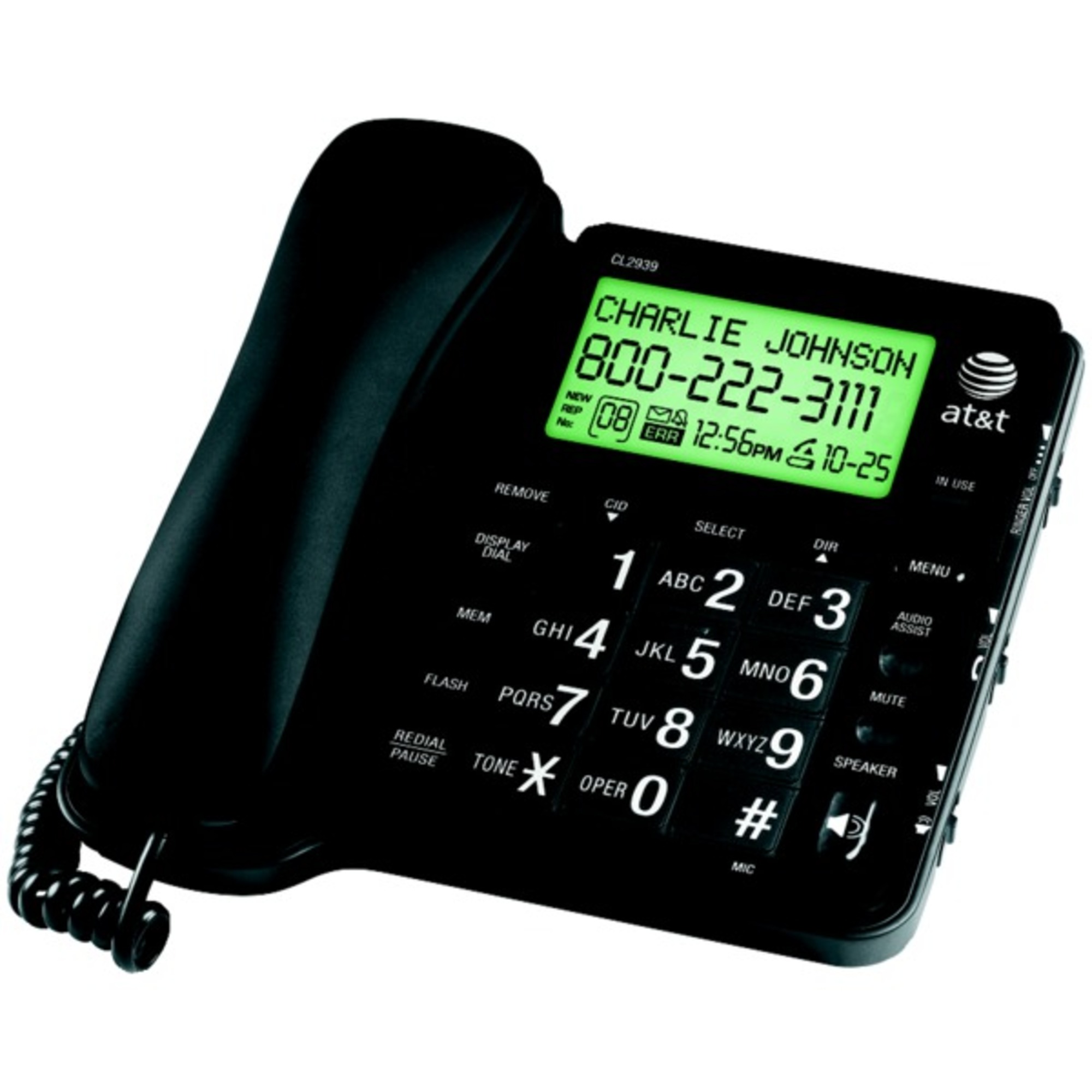 AT&T - 2939 - ATT 2939 BIG BUTTON CORDED PHONE WITH AUDIO ASSIST