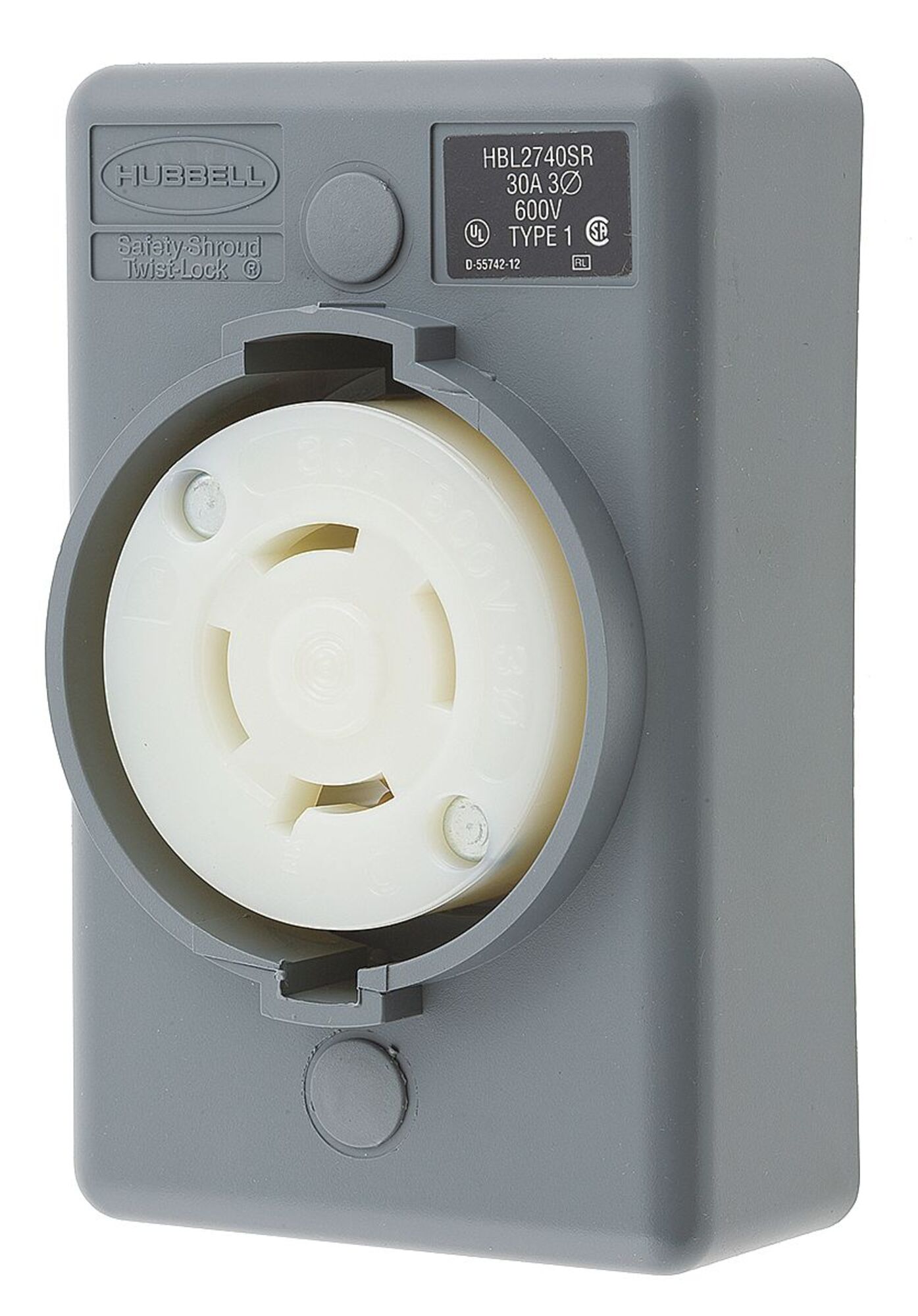 Hubbell - HBL2740SR - Locking Devices, Twist-Lock, Safety-Shroud ...