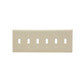 Pass & Seymour / Legrand - SP6I - SMOOTH WALL PLATE 6G TOGGLE IVORY ...