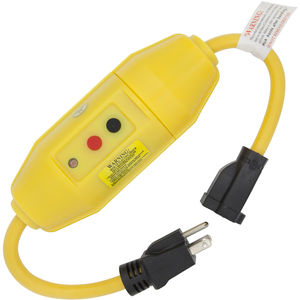 Power Phase - 0717460 - 18" Yellow 12/3 AWG 15A 125V 1 Outlet Inline ...
