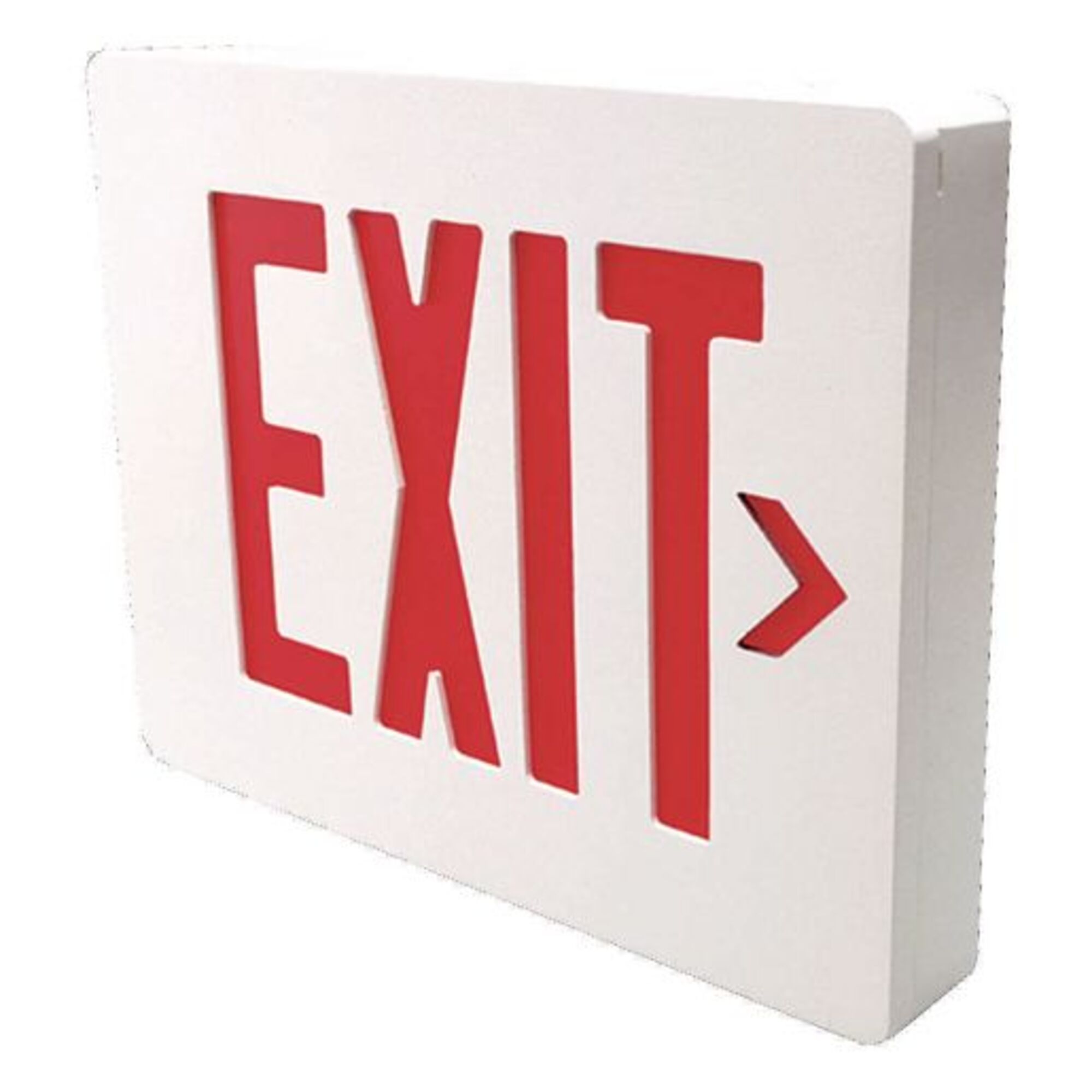 Dual-Lite - SESRWE - Sign Exit LED Cast Al Em Sgl Red Ltrs Wh, ( Each ...